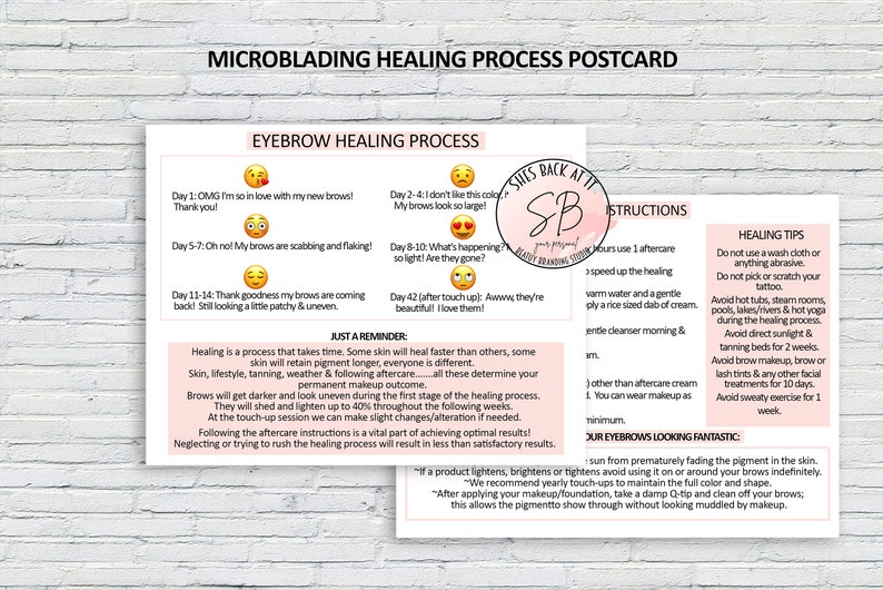 Microblading After Care Instructions Postcard, What to Expect ...