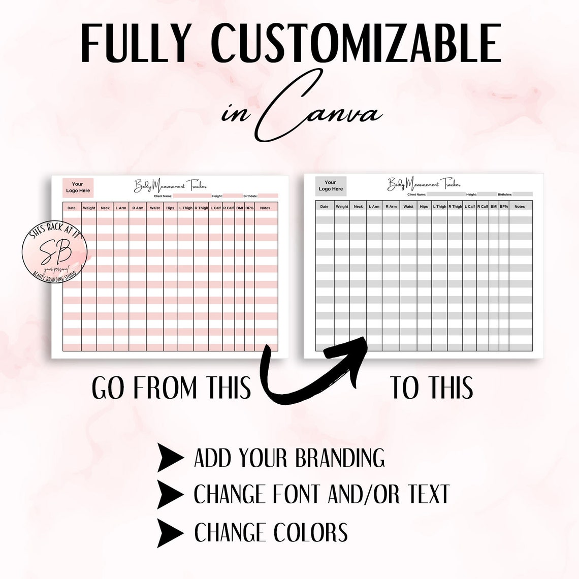 Body Measurement Tracker Form Body Contouring Measurement | Etsy