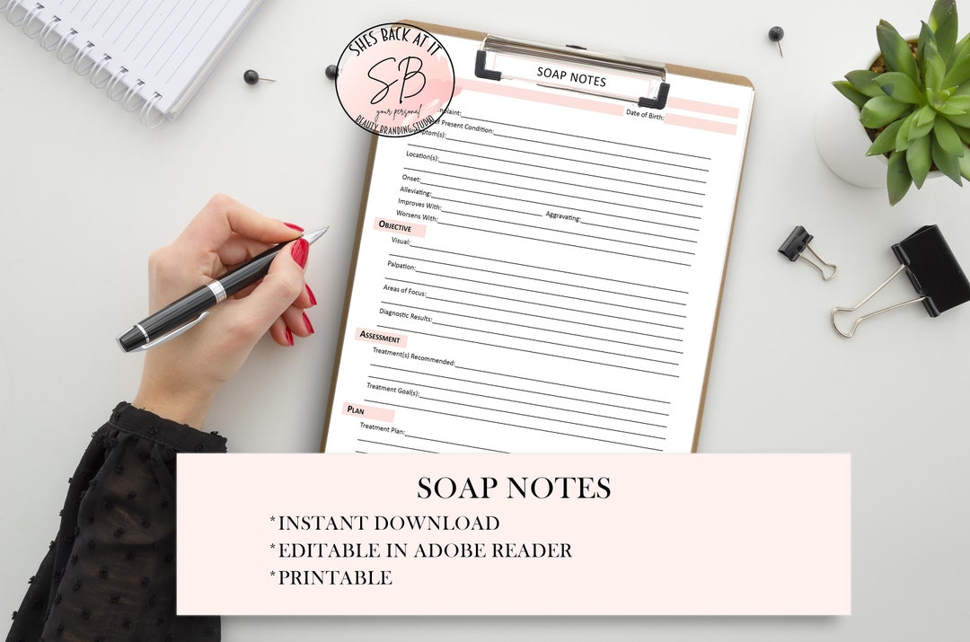 Med Spa SOAP Notes Form, Cosmetic Nurse Injector Form, Soap Notes ...