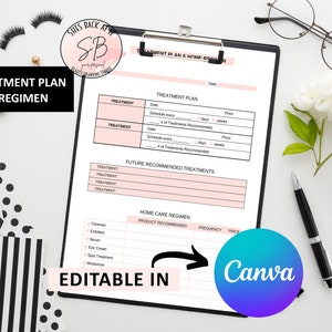 Client Treatment Plan Skin Care Treatment Plan Home Care - Etsy