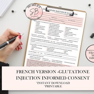 French Glutathione Injection Consent Forms French Glutathione - Etsy