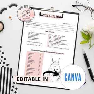 Editable Skin Analysis & Treatment Chart Forms, Skin Analysis Form ...