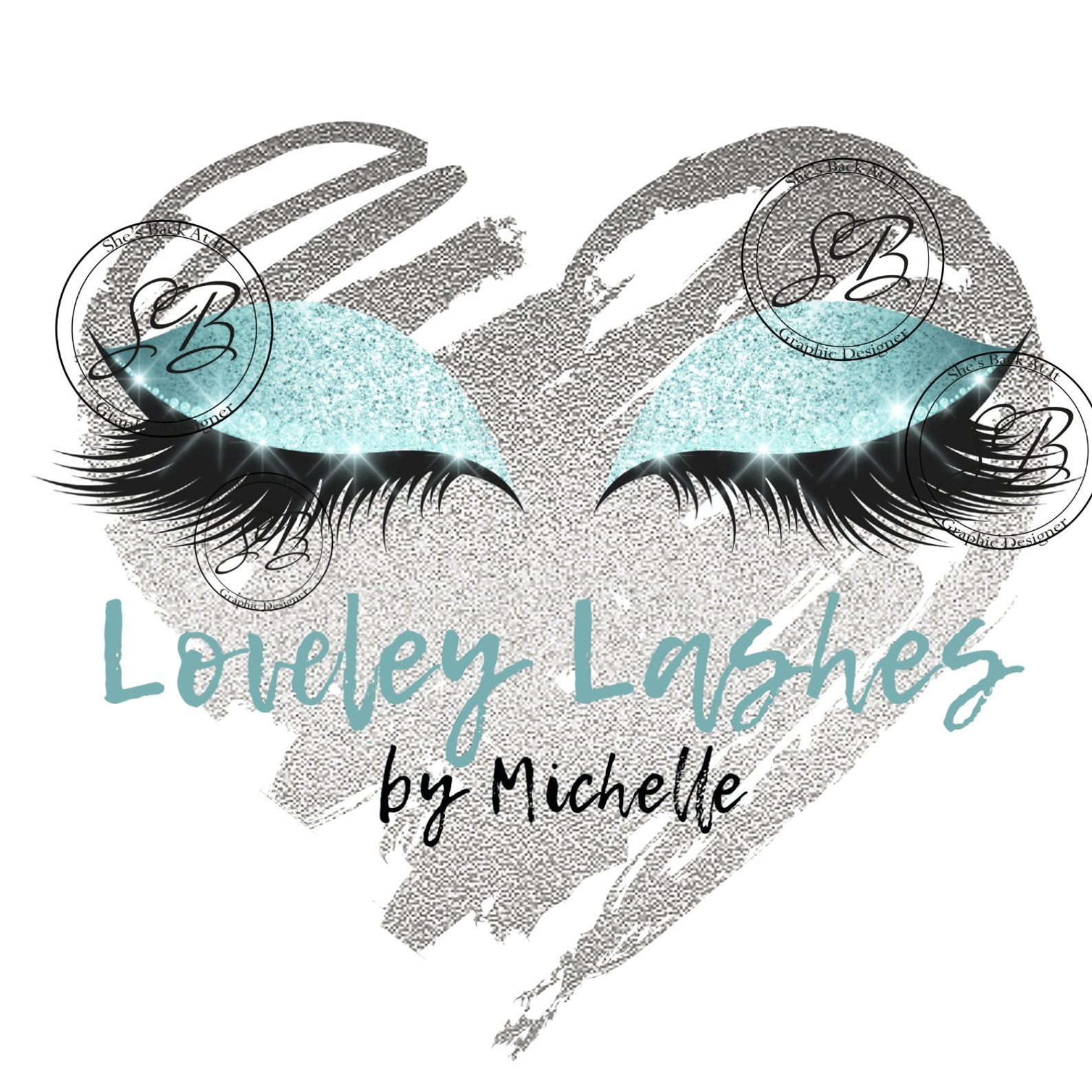 Custom Logo Lashes Logo Eyelash Logo Cosmetics Logo Teal - Etsy