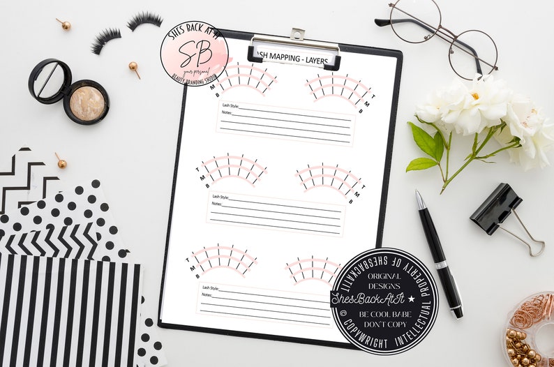 Eyelash Extension Mapping Layers Practice Sheets Eyelash | Etsy