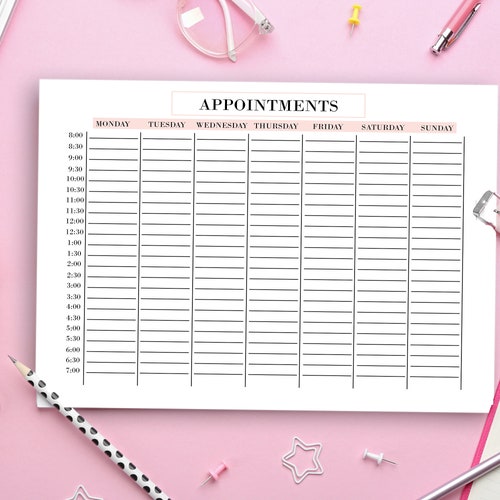 Salon Business Forms Detailed Daily Appointments Page | Etsy