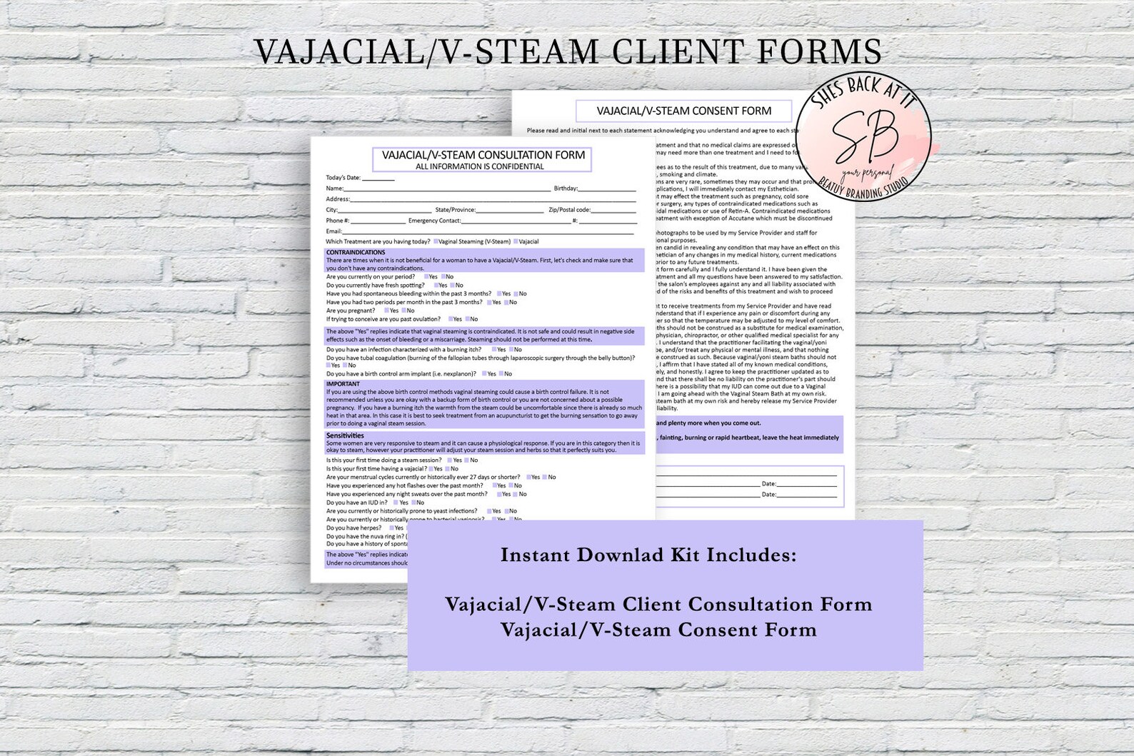 Vajacial Consultation Form Vajacial Forms V-steam Consent - Etsy