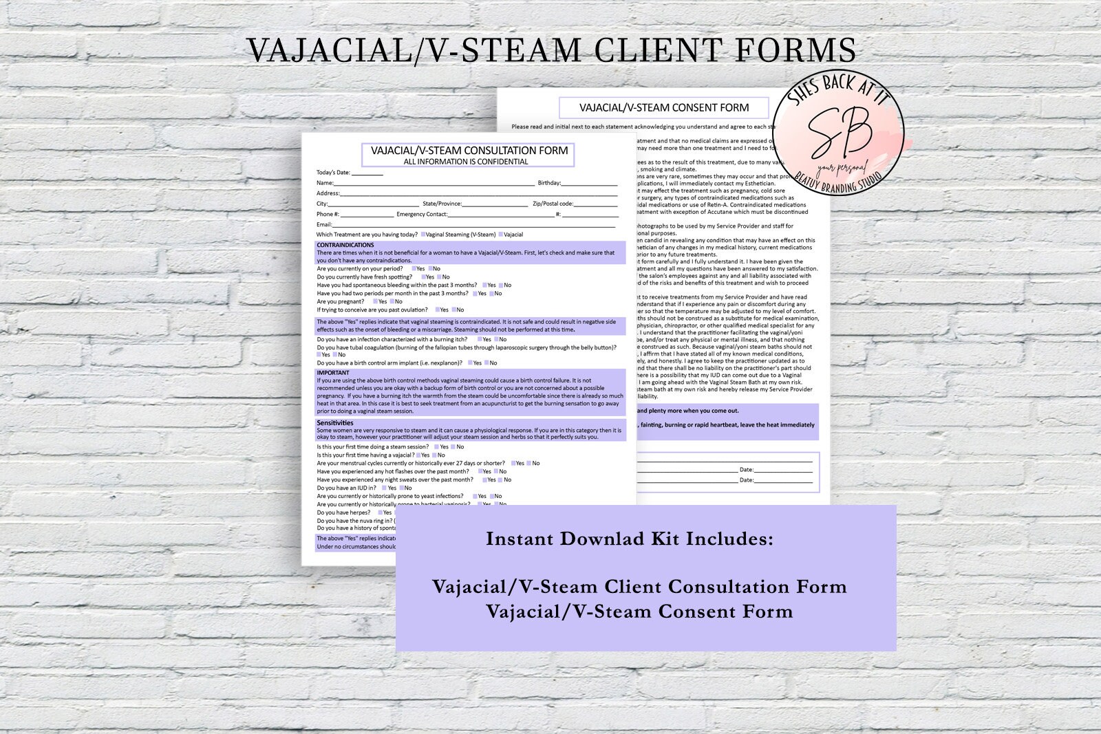 Vajacial Consultation Form, Vajacial Forms, V-steam Consent Forms ...
