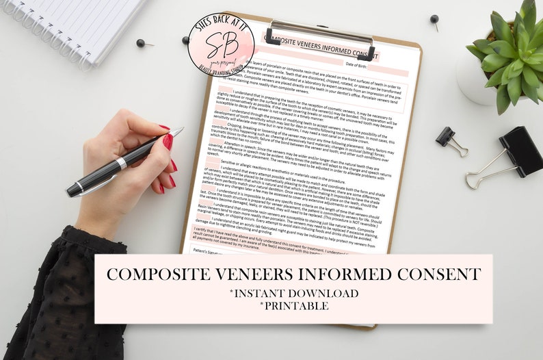 Composite Veneers Informed Consent Form Dentistforms Veneers - Etsy