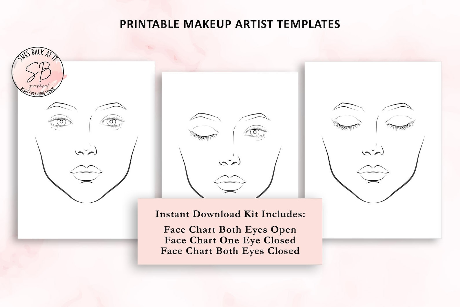 Makeup Artist Templates Makeup Artist Practice Sheets - Etsy