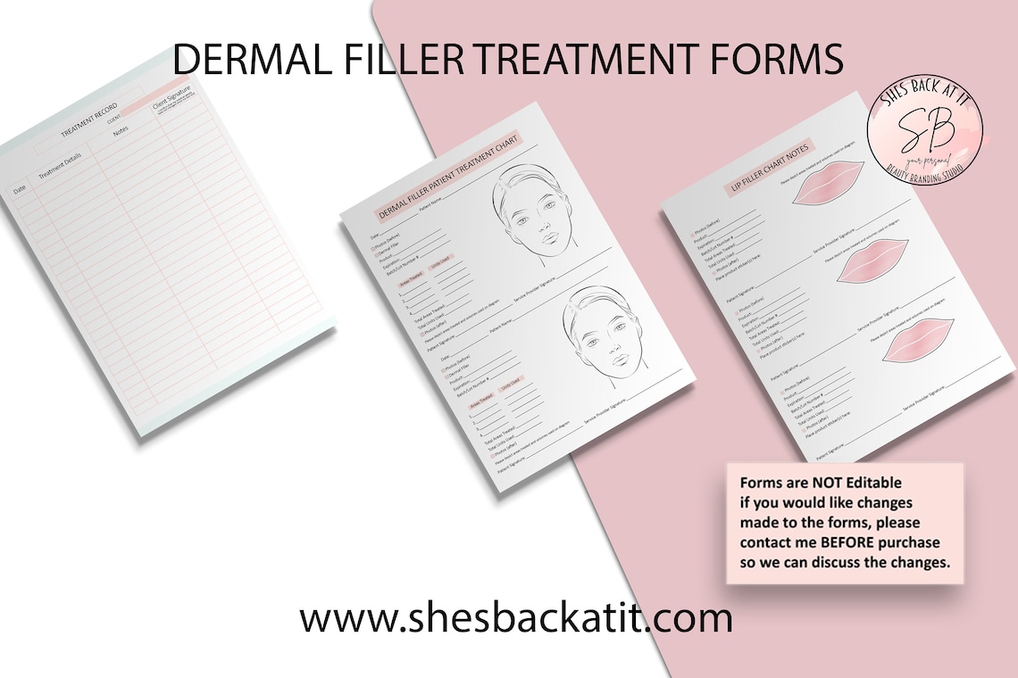 Dermal Filler Consultation Form Injectables Consent Forms | Etsy