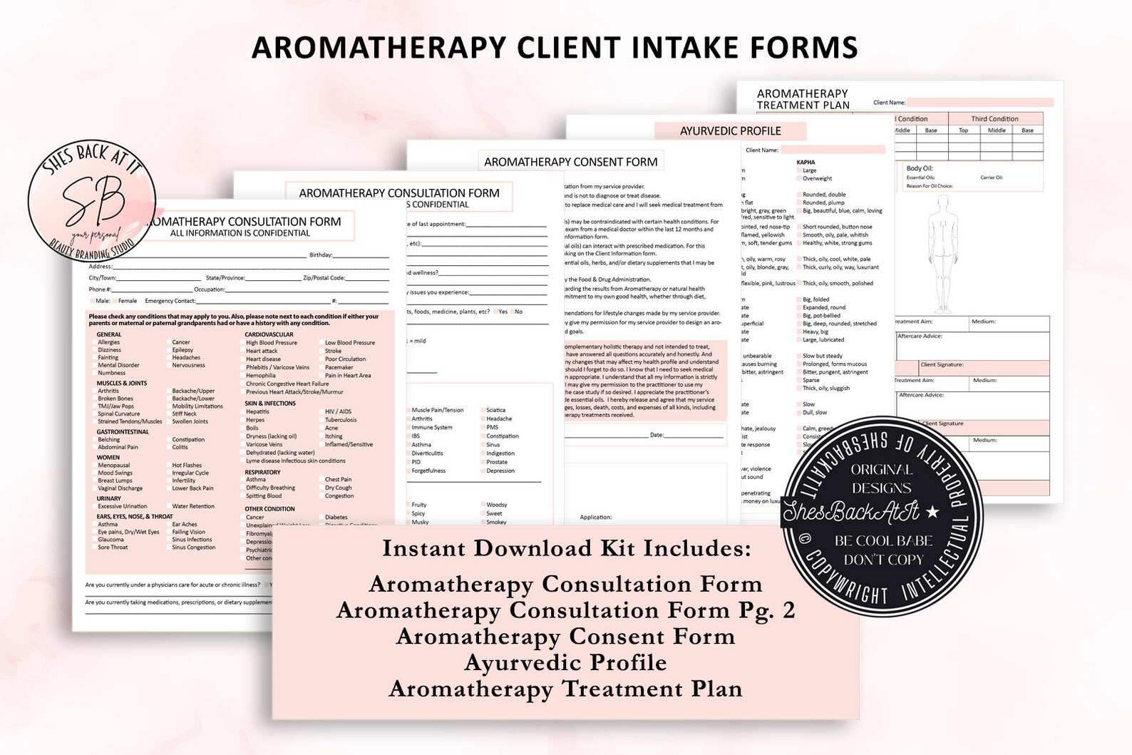 Aromatherapy Consultation and Consent Forms, Aromatherapy Client Intake ...