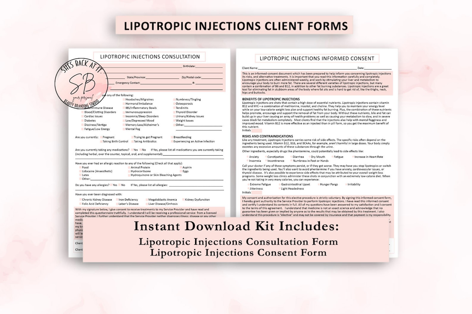 Lipotropic Consent Forms, Lipo Mino Shot Informed Consent, Lipotropic ...