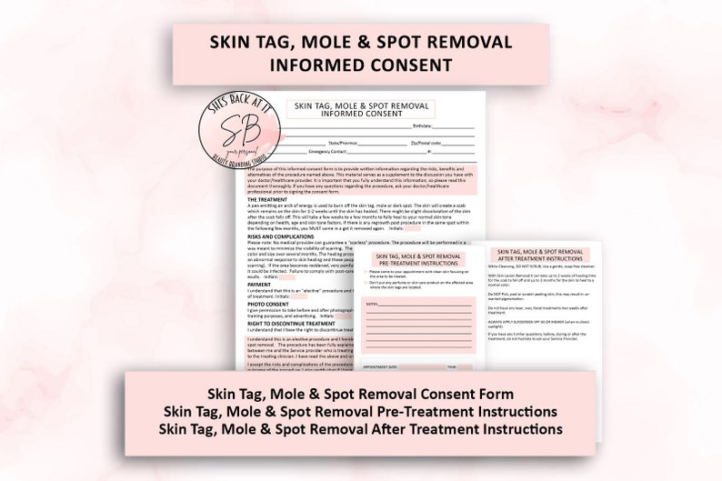 Skin Tag Removal Consent Form, Mole Removal Consent Form, Spot Removal ...