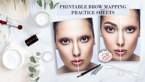 Eyebrow Mapping Practice Sheets Microblading Pattern | Etsy
