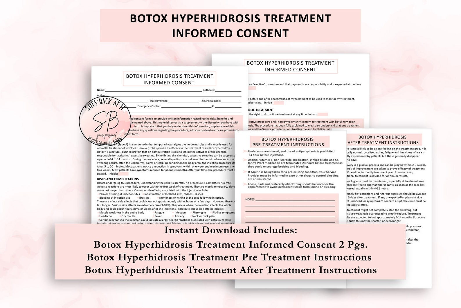 Botox for Hyperhidrosis Informed Consent Forms Botox - Etsy