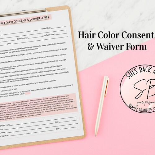 Hair Stylist Consultation Forms Hair Color Waiver Form - Etsy New Zealand