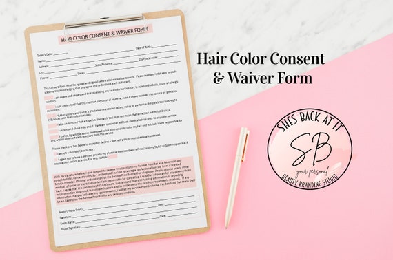 Hair Stylist Color Consent Form Stylist Color Consent and - Etsy