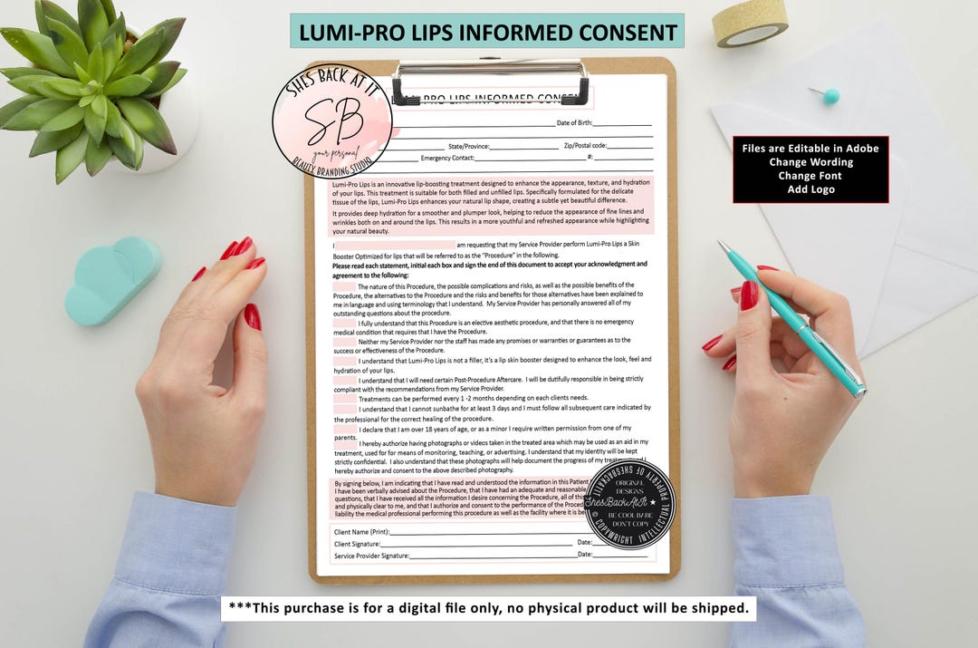 Lumi-pro Lips Informed Consent Form, Lumi Pro Lips Consent Form ...