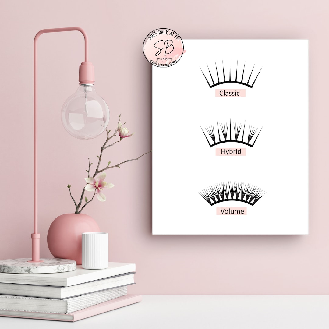 Lash Room Wall Decor, Printable Salon Wall Art, Eyelash Extension Style ...