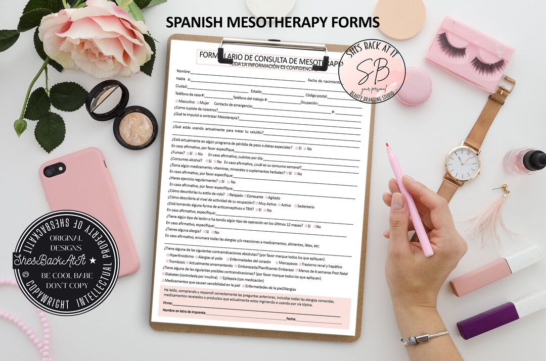 Spanish Version Mesotherapy Consent Form, Spanish Lipodissolve Consent ...