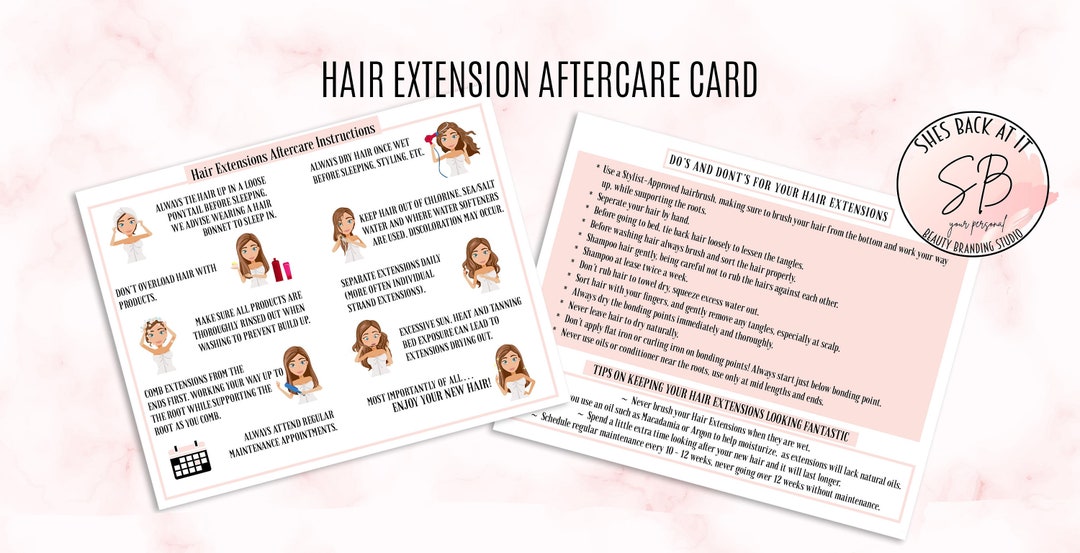 Hair Extensions After Care Instructions Postcard, Hair Extensions ...