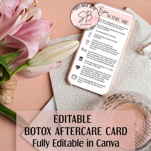 Botox Aftercare Card Template,botulinum Toxin Post Treatment ...