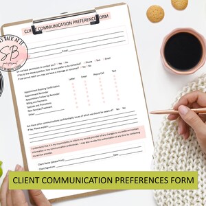 Client Communication Form, Communication Preference Form, Contact ...