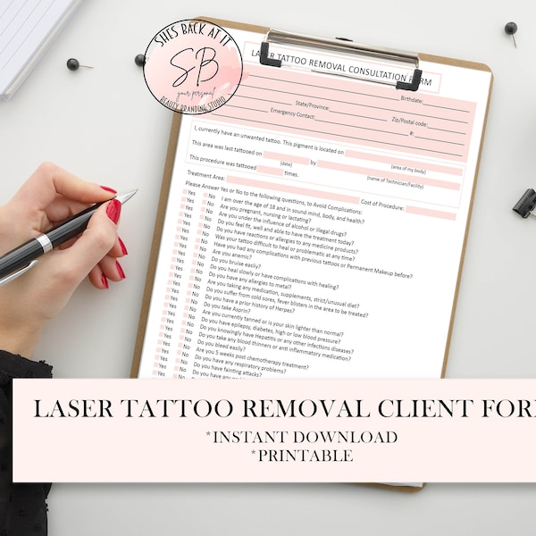 Laser Tattoo Removal Consent Form - Etsy