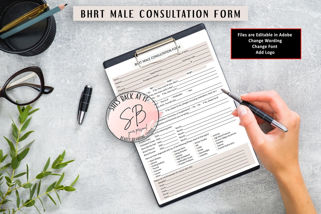 BHRT Consultation Form, BHRT Male Consultation Form, Hormone ...