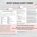 Body Scrub Client Forms, Body Scrub Consent Form, Esthetician Consent ...
