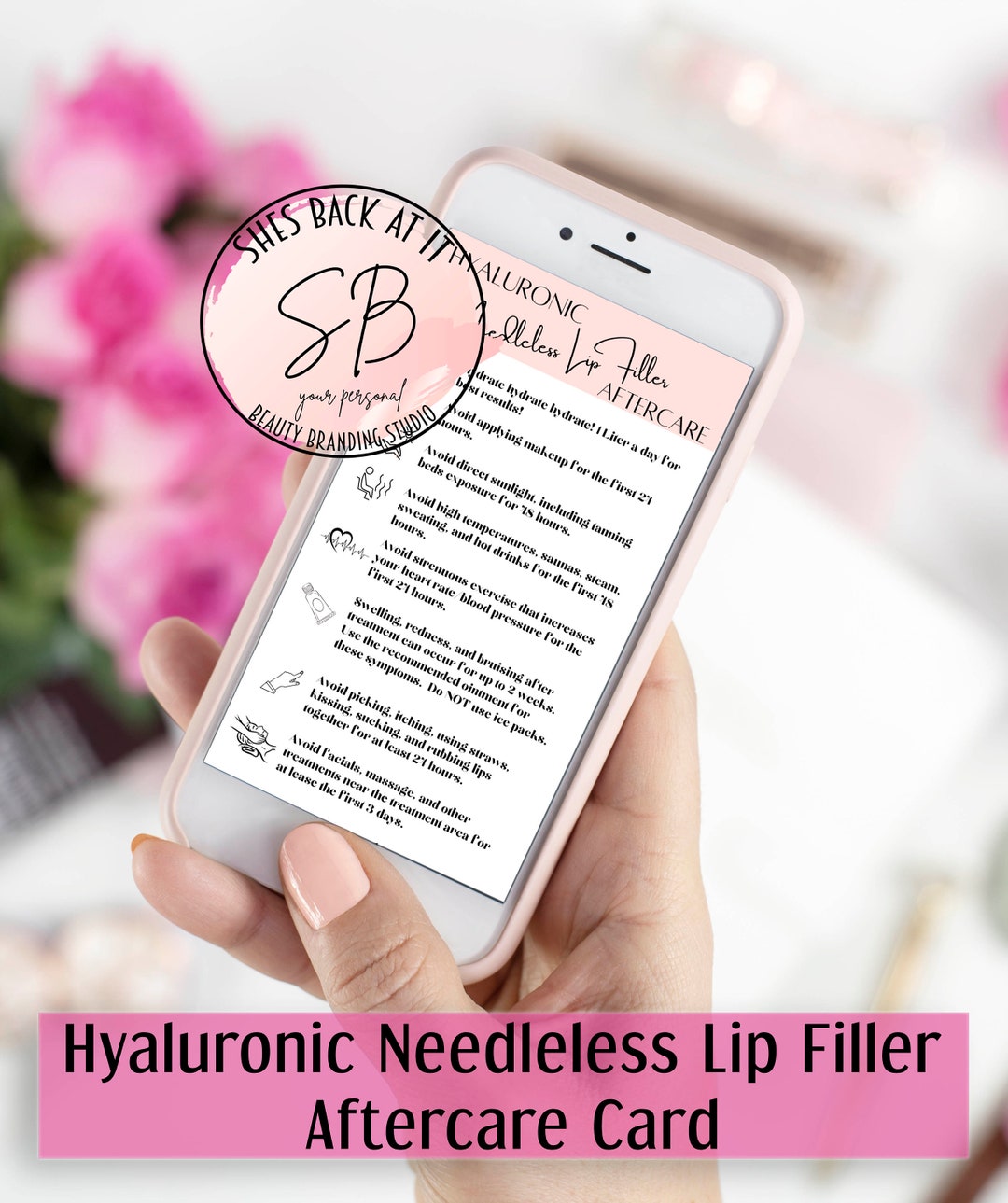 Hyaluronic Acid Needleless Lip Filler Aftercare Phone Card - Etsy