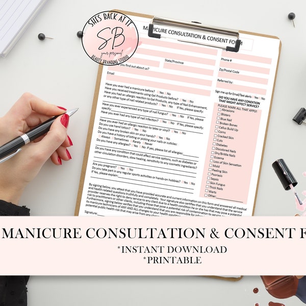 Client Intake and Consent Forms Nail Salon - Etsy