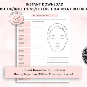 Fillers & Botox Treatment Record Form, Injections Treatment Forms ...