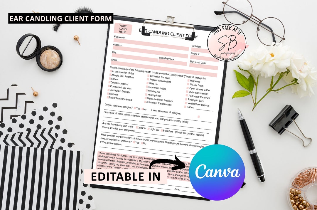 Ear Candling Form, Editable Ear Candling Consent Form, Ear Candling ...