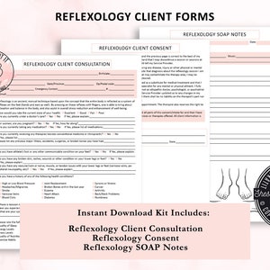 Reflexology Consultation and Consent Forms, Client Intake, Reflexology ...