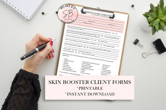 Skin Booster Consultation Form Injectables Consent Form Skin | Etsy
