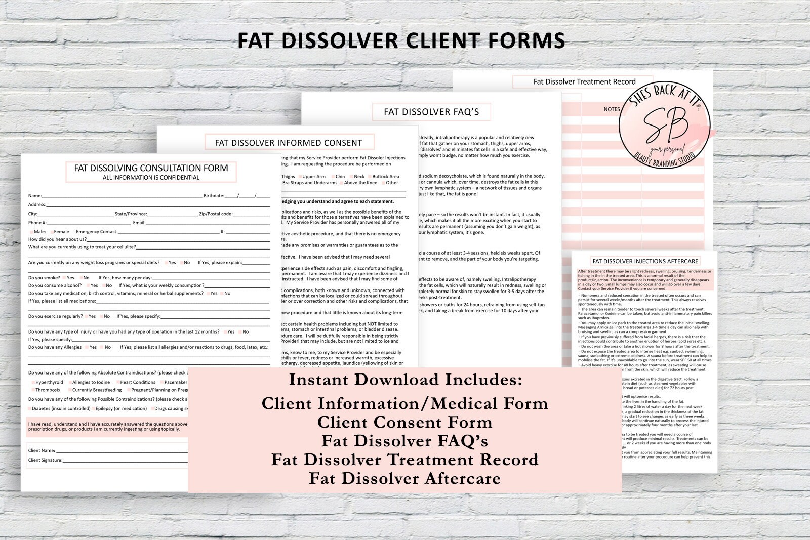 Fat Dissolving Client Forms Fat Dissolver Consent Fat | Etsy