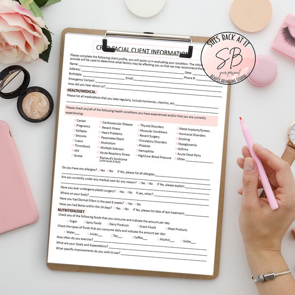 Cryotherapy Consent Form - Etsy