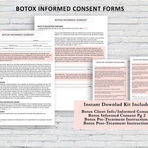 Botox Informed Consent Forms, Botox Consent Form, Botox Pre Treatment ...