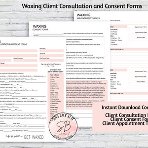 Waxing Client Consultation and Consent Form, Facial Forms, Esthetician ...