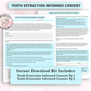 Tooth Extraction Consent Form, Tooth Extraction Informed Consent ...