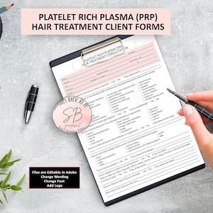 PRP Hair Treatment Intake Form, Platelet Rich Plasma Hair Treatment ...