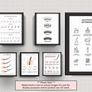 Lash Extension Training Posters, Lash Placement Guide, Lashes Aftercare ...
