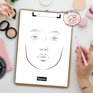 Makeup Face Chart, Face Chart Practice Sheets, Printable Make up ...