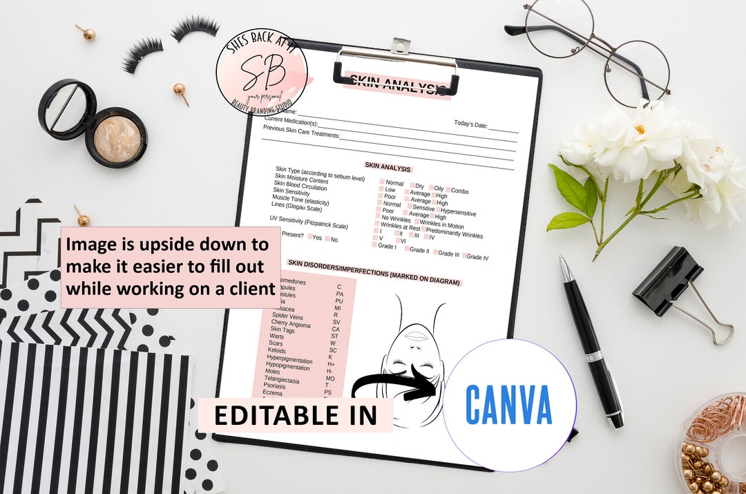 Editable Skin Analysis & Treatment Chart Forms, Skin Analysis Form ...