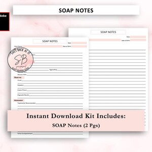 Med Spa SOAP Notes Form, Cosmetic Nurse Injector Form, Soap Notes ...