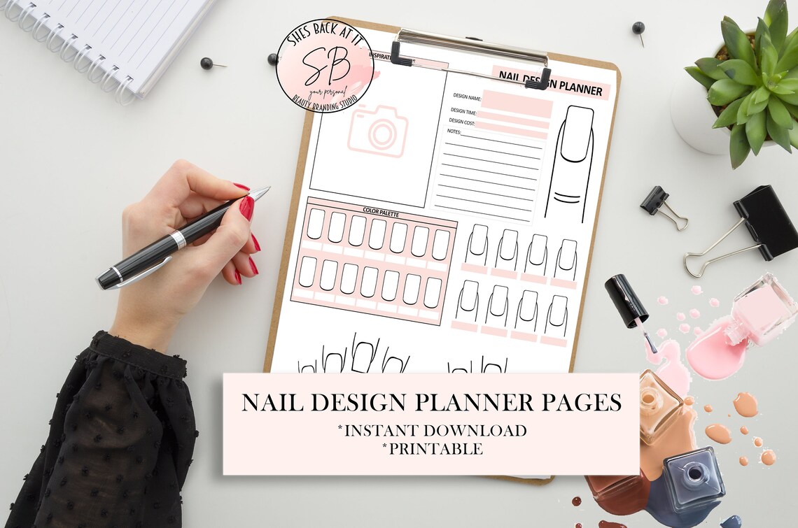 Nail Tech Planner Nail Design Planning Pages Custom Nail - Etsy