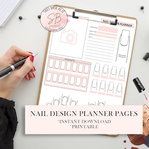 Nail Tech Planner, Nail Design Planning Pages, Custom Nail Design ...