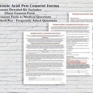 Hyaluronic Acid Pen Consent Form, Hyaluronic Acid Consent Forms ...