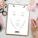 Makeup Face Chart, Face Chart Practice Sheets, Printable Make up ...